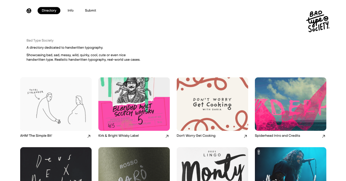 The Directory of Handwritten Type | Bad Type Society